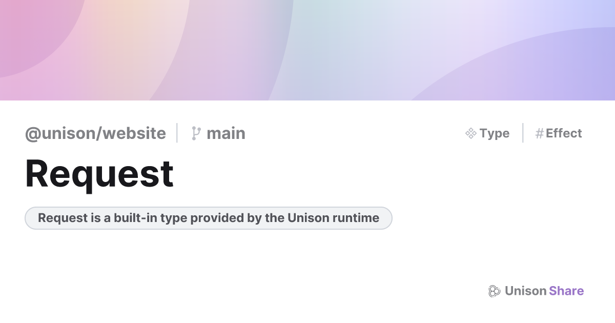 Request · @unison/website/main | Unison Share
