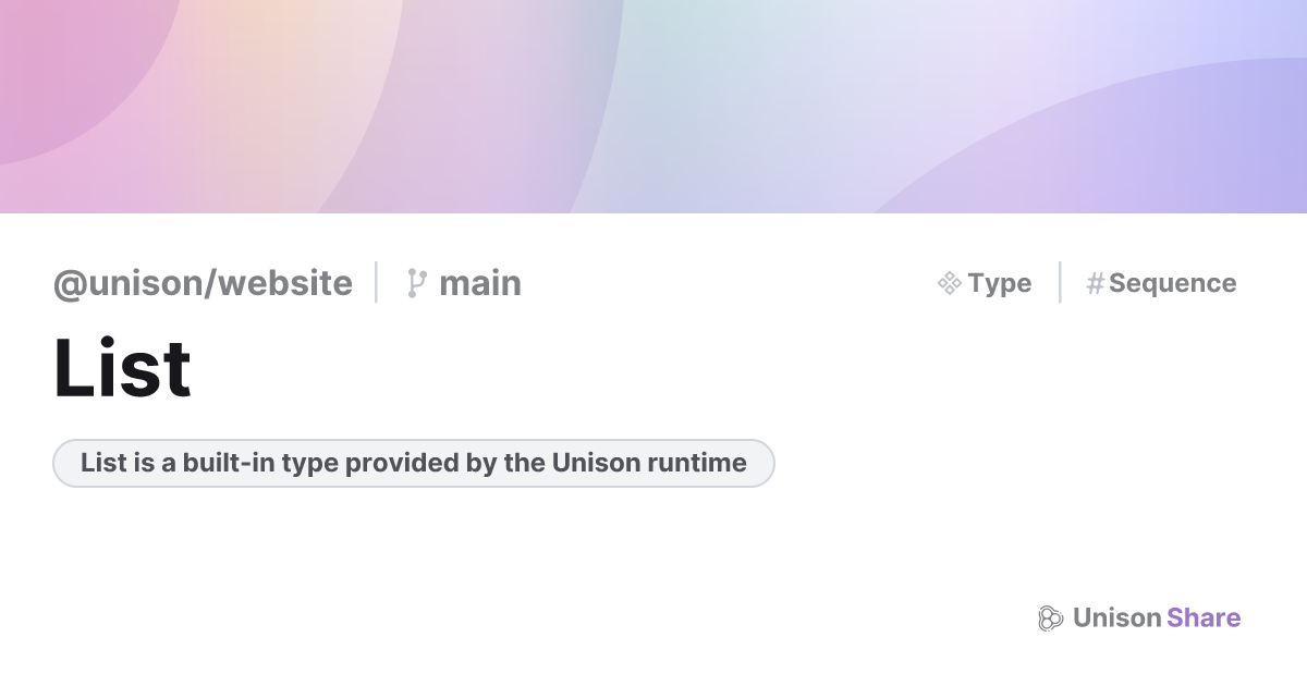 List · @unison/website/main | Unison Share